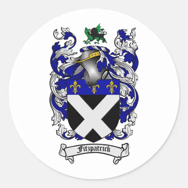 FITZPATRICK FAMILY CREST - FITZPATRICK CREST CLASSIC ROUND STICKER | Zazzle