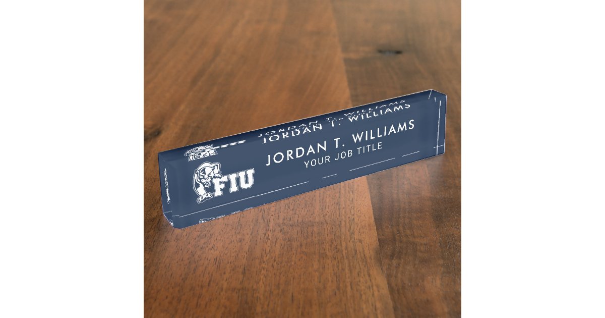 FIU Panthers - White Logo Desk Name Plate | Zazzle