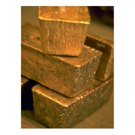 Five 90 pound gold bricks postcard | Zazzle.com
