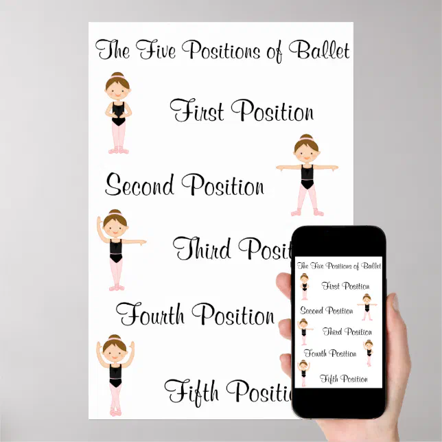 Five Ballet Positions Poster | Zazzle
