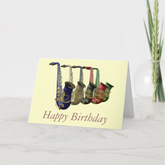 Saxophone Music Happy Birthday Card | Zazzle.com