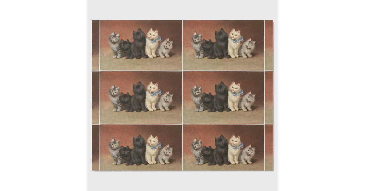 Five Cute Kittens Wrapping Paper | Zazzle