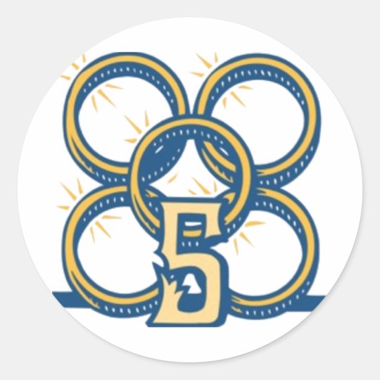 Five Gold Rings! Classic Round Sticker | Zazzle.com