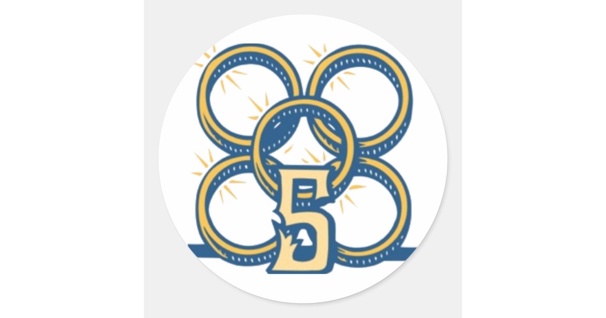 Five Gold Rings! Classic Round Sticker | Zazzle
