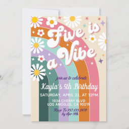 Five is a Vibe 5th Birthday Invitation | Zazzle
