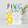 Five is a Vibe Birthday Invitation 5th Birthday | Zazzle