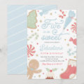 Five Is So Sweet Christmas Cookie 5th Birthday Invitation | Zazzle