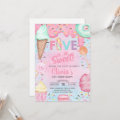 Five is so Sweet girl 5th birthday invitation. Invitation | Zazzle