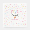 Five Is So Sweet Ice Cream 5th Birthday Party Napkins | Zazzle