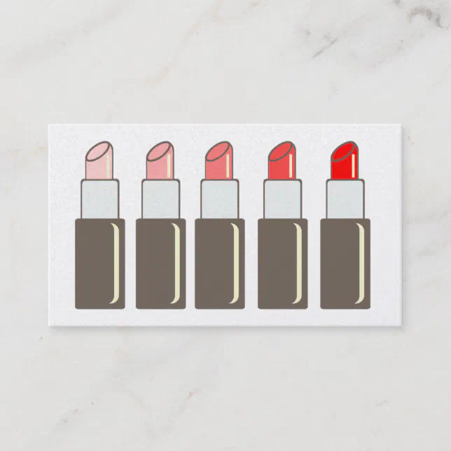 Five Lipsticks Makeup Artist Business Card | Zazzle