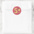 Five Months - Cute Yellow & Red Baby Milestone Classic Round Sticker ...