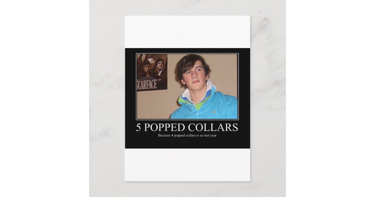 Five Popped Collars Cool Postcard | Zazzle