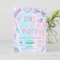 Five Star Party Pastel Spa Makeup 5th Birthday Invitation | Zazzle
