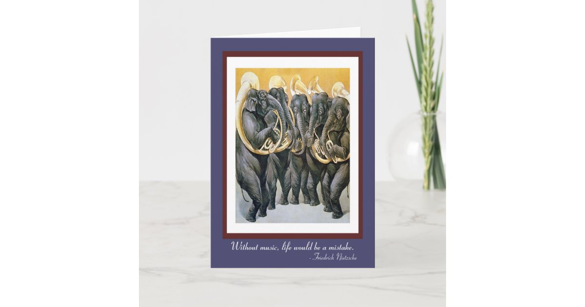 Five Tuba Playing Elephants Card | Zazzle