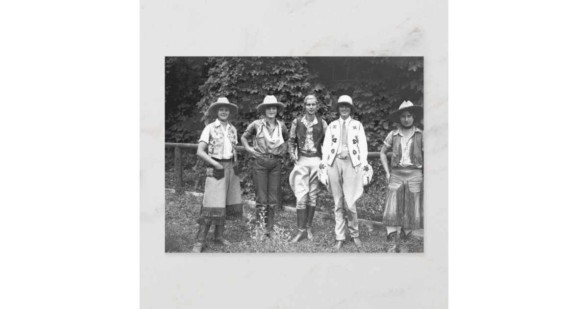 Five women at the dude ranch postcard | Zazzle