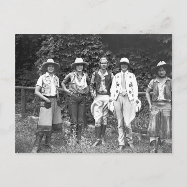Five women at the dude ranch postcard | Zazzle