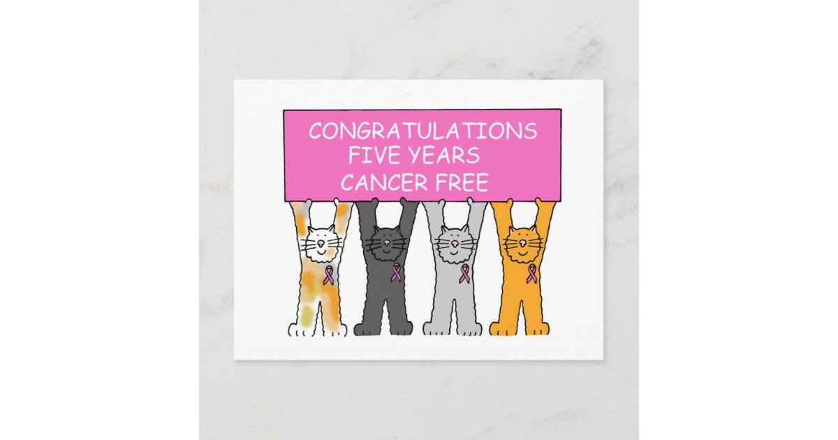 Five Years Cancer Free Congratulations Postcard | Zazzle