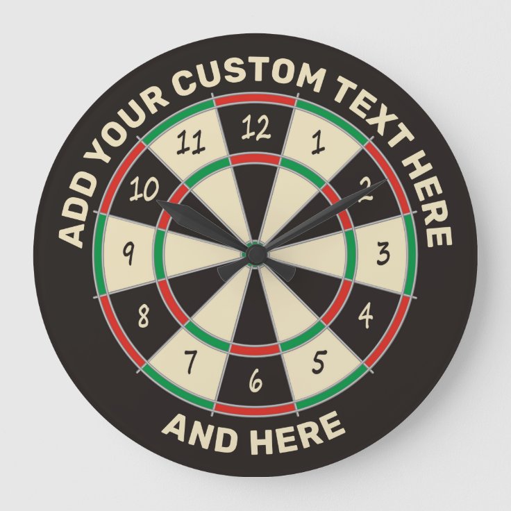 Fives Dart Board Large Clock | Zazzle