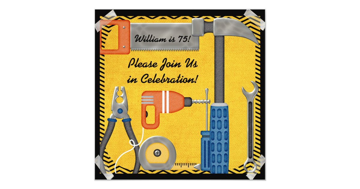 Fix-It Man Custom Birthday Invitations | Zazzle.com
