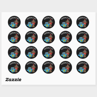 Fizzically Fit Funny Fizzy Cola Pun Dark BG Classic Round Sticker | Zazzle