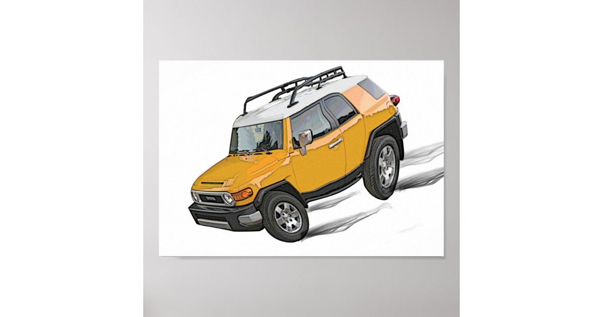 Fj Cruiser cartoon poster | Zazzle