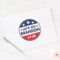 FJB-Let's Go Brandon Classic Round Sticker | Zazzle