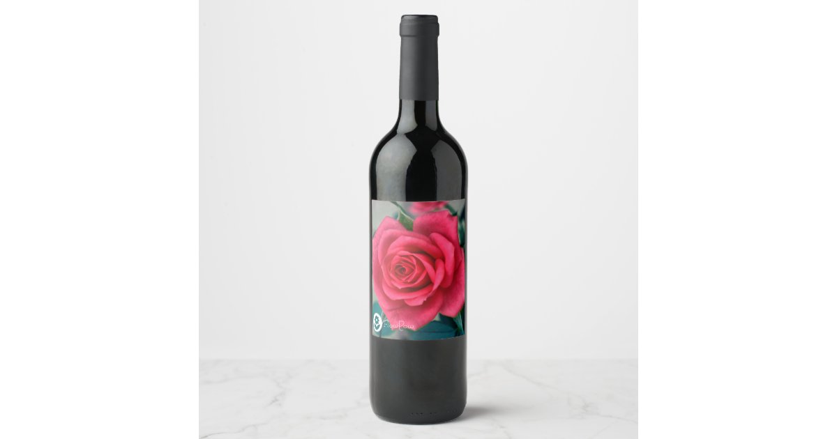 FʟᴏᴡPᴏᴡ | Rose ~ Romance Wine Label | Zazzle.com
