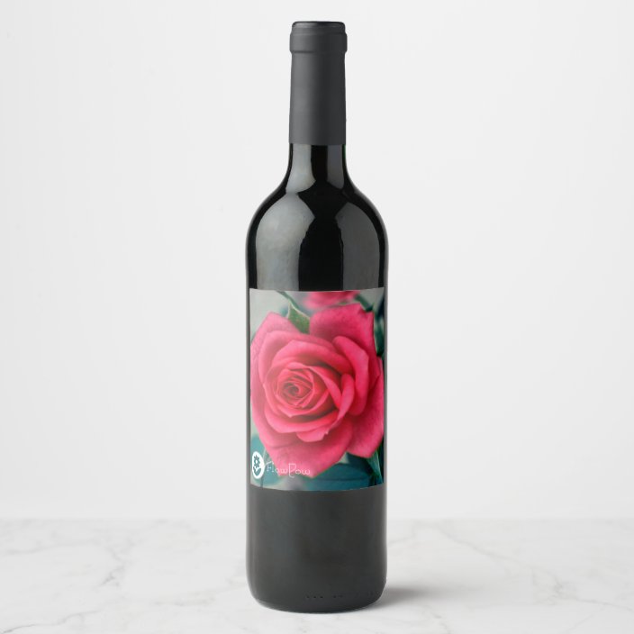 FʟᴏᴡPᴏᴡ | Rose ~ Romance Wine Label | Zazzle.com