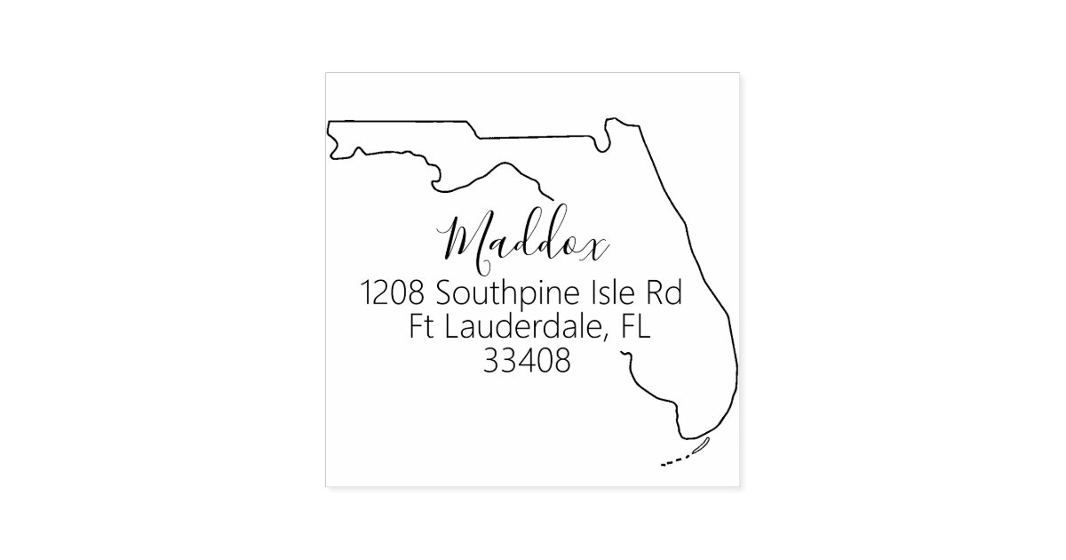 FL | State of Florida Return Address Stamp | Zazzle