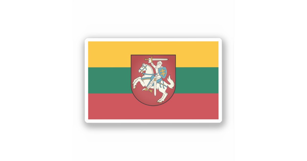 Flag and coat of arms of Lithuania Sticker | Zazzle