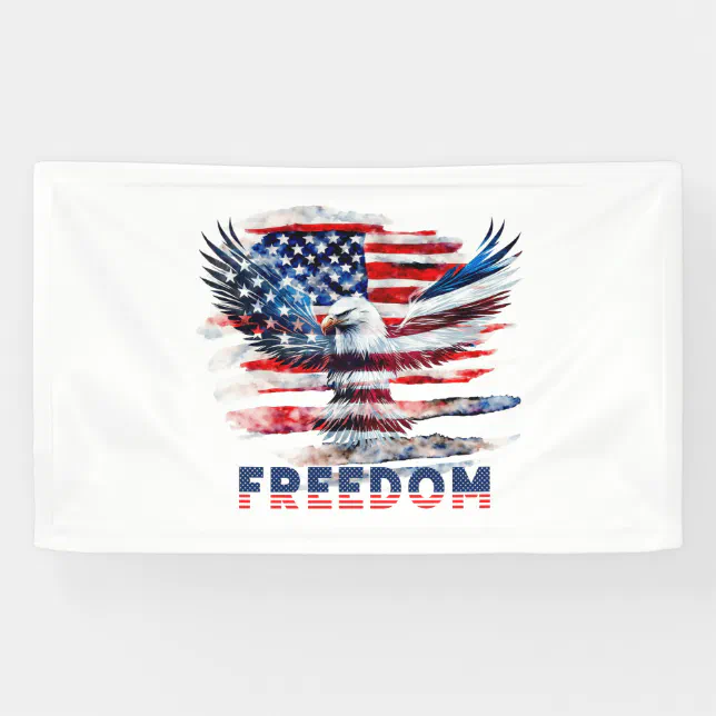 Flag and eagle of the United States.Freedom. Banner | Zazzle