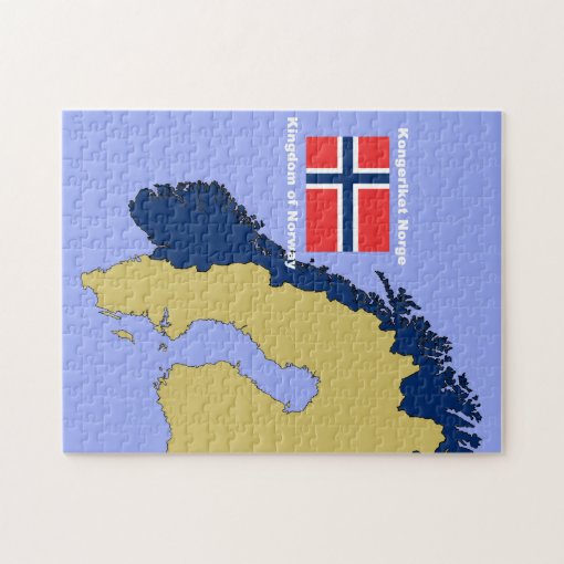 Flag and Map of Norway Jigsaw Puzzle | Zazzle