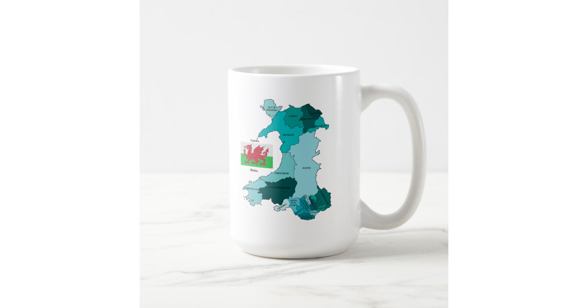 Flag and Map of Wales Coffee Mug | Zazzle.com