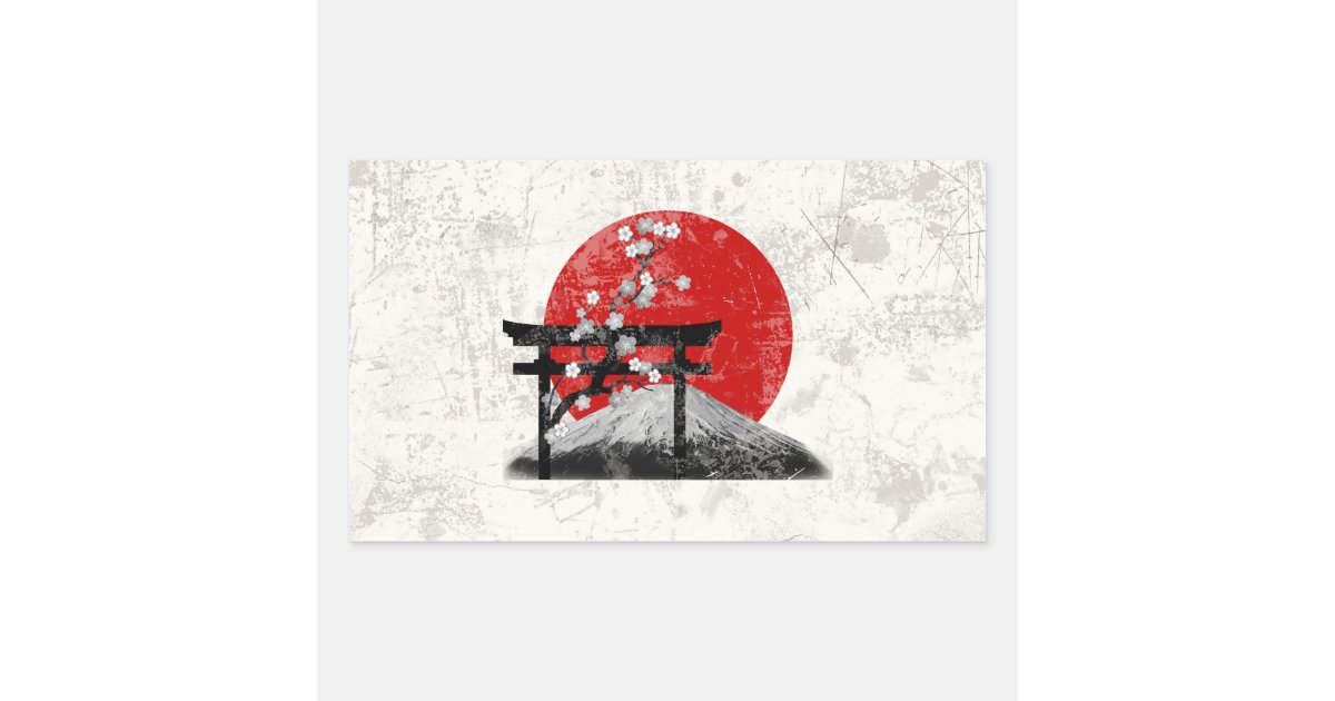 Flag and Symbols of Japan ID153 Rectangular Sticker | Zazzle