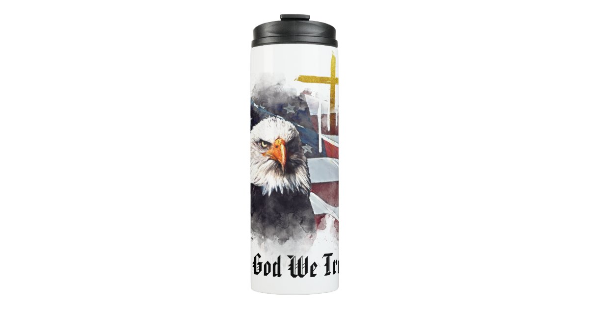 Flag Christian Patriotic Eagle Gold Cross AP16 Thermal Tumbler | Zazzle