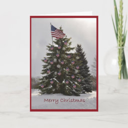 Flag Christmas Tree Holiday Card | Zazzle