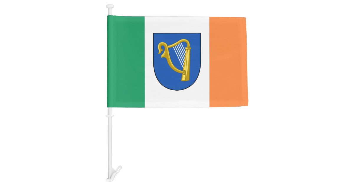 Flag/ Coat of Arms of Éire Car Flag | Zazzle