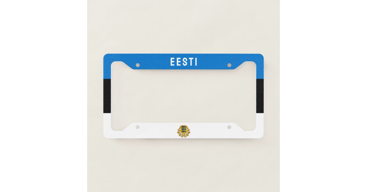 Flag/ coat of arms of Estonia License Plate Frame | Zazzle