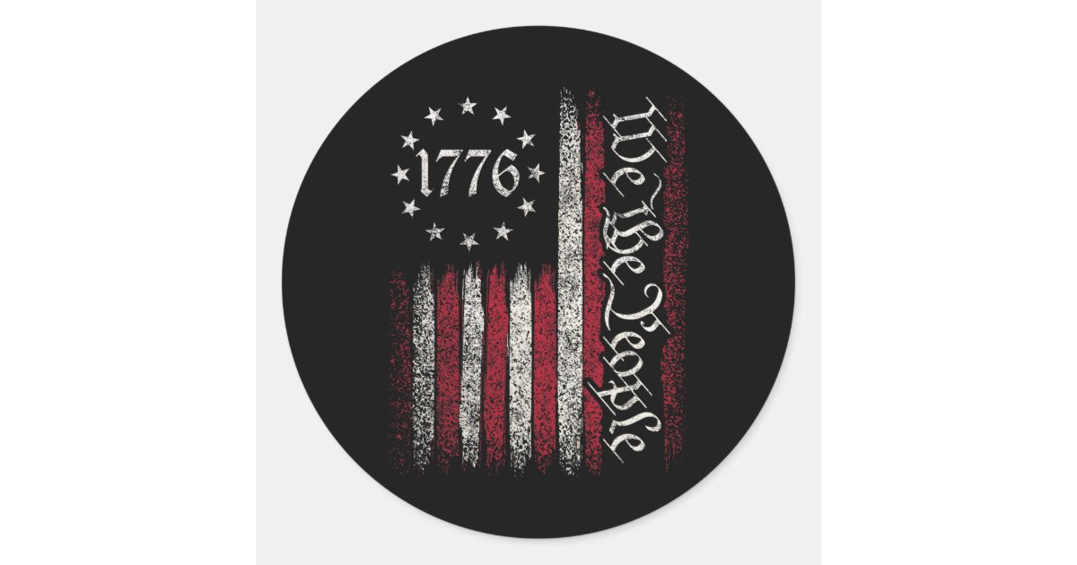 Flag Constitution Independence Day American Patrio Classic Round ...