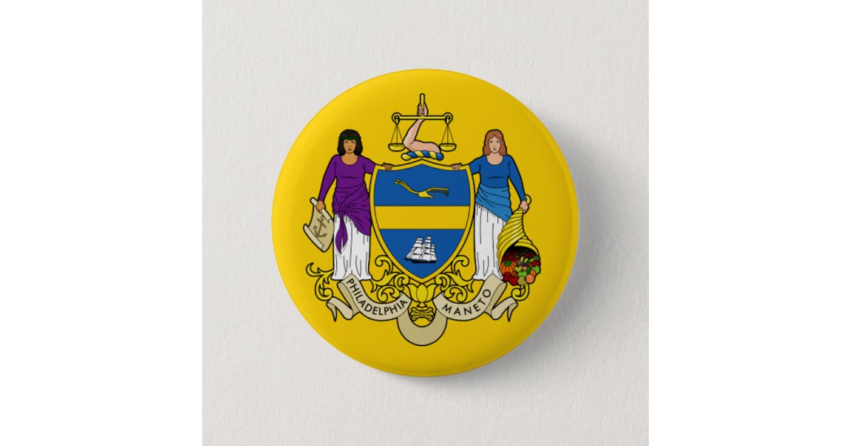 Flag/ Emblem of Philadelphia, PA Button | Zazzle