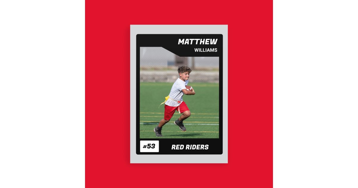Flag Football Custom Photo Trading Cards | Zazzle
