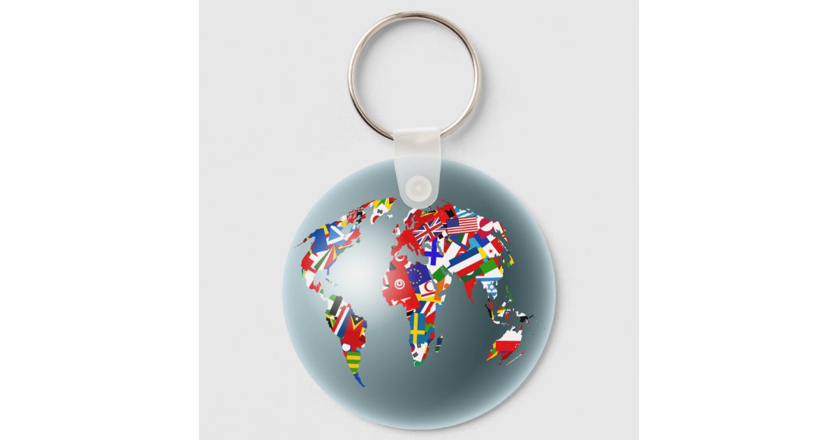 Flag Globe Keychain | Zazzle
