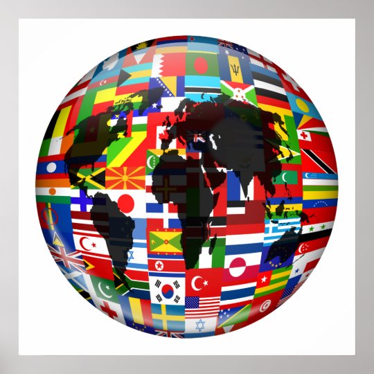 Flag Globe Poster | Zazzle.com