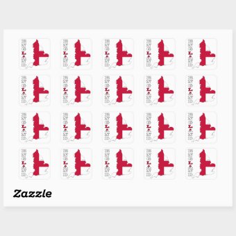 Flag in Map of England Square Sticker | Zazzle