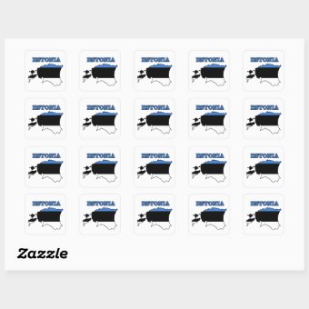 Flag in Map of Estonia Square Sticker | Zazzle