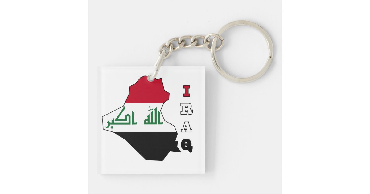 Flag in Map of Iraq Keychain | Zazzle