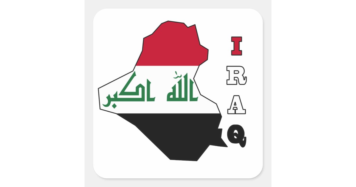 Flag in Map of Iraq Square Sticker | Zazzle