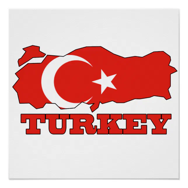 Flag in Map of Turkey Poster | Zazzle
