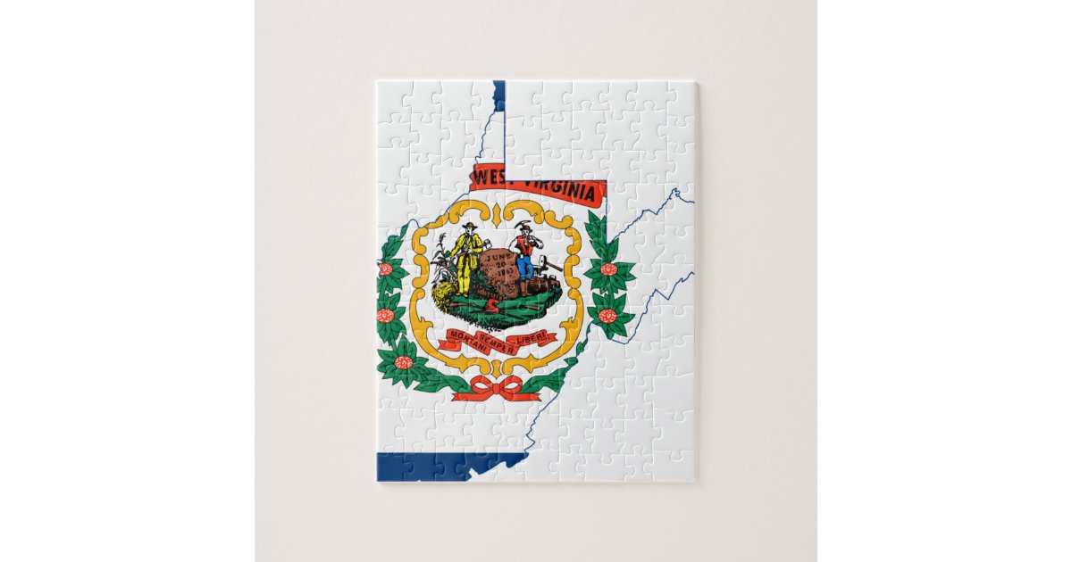 Flag Map Of West Virginia Jigsaw Puzzle | Zazzle