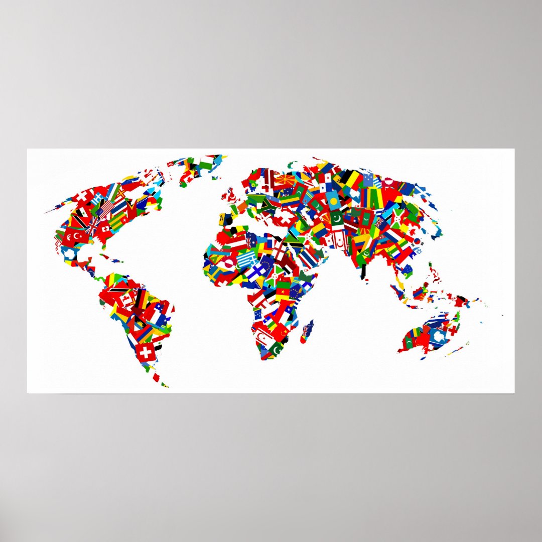 Flag Map Poster | Zazzle
